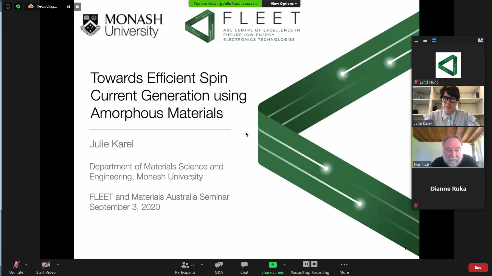 Julie Karel描述了未来记忆的搜索，澳大利亚材料| ARC未来低能电子技术卓越中心 - 雷竞技raybeta